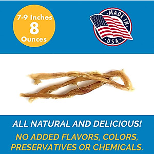 123 Treats | Beef Tendon Chews for Dogs | Snacks Made from Tendons | 7-9 inches - Stick for Dogs (8oz Bag)
