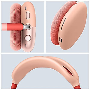 Fintie Silicone Case Cover for AirPods Max Headphones, Anti-Scratch Ear Cups Cover and Headband Cover for AirPods Max, Accessories Skin Protector for AirPods Max (Pink)
