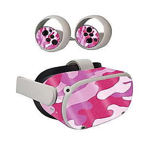 MightySkins Glossy Glitter Skin Compatible with Oculus Quest 2 - Pink Camo | Protective, Durable High-Gloss Glitter Finish | Easy to Apply, Remove, and Change Styles | Made in The USA