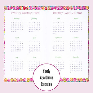 Lilly Pulitzer On The Go Agenda Set, Undated Monthly Pocket Planner with Black Ink Pen, 12 Month Annual Organizer with Notes Pages, Monthly Calendars, and Yearly Overviews, Golden Hour