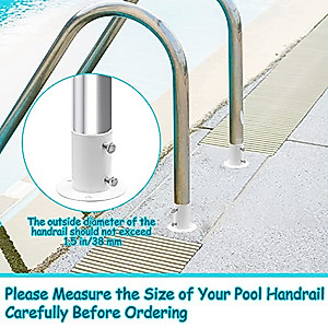 2Pcs Deck Flanges for Above Ground Pool Ladder Steps, Stainless Steel Flange Rod End Holder Deck Anchors Flange Cast, Pool Ladder Anchors Mounting Flanges Replacement Parts for 1.5" Pool Handrails