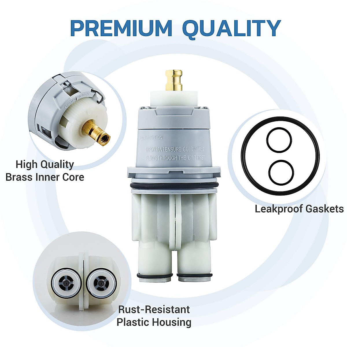 RP46074 Shower Cartridge Compatible with Delta 13/14 Series Single-Handle Faucet - Suitable for Delta Monitor MultiChoice Universal Valves Rough-in (2007-present), Includes RP22734 Bonnet Nut