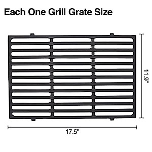 Grill Grate Replacement for 7638 Weber Spirit, Weber Spirit 300, Spirit II 300, Spirit E/S 310 320, Spirit 700, Genesis 1000-3500, Genesis Silver Gold Platinum B/C Gas Grills 17.5 x 11.9 Inch(2 Pack)