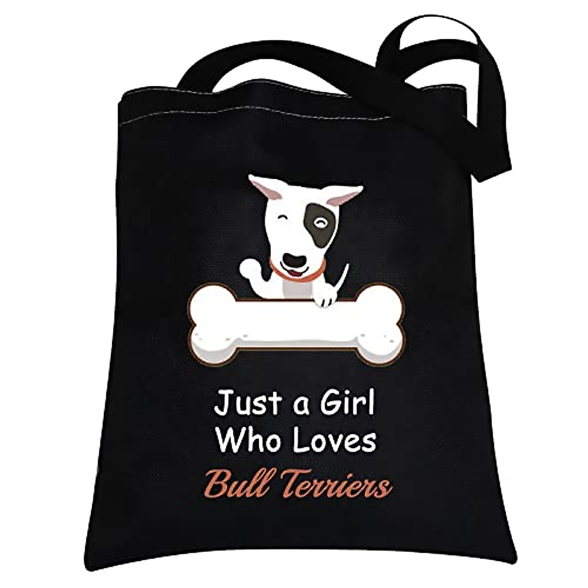 CMNIM Bull Terrier Gifts for Women Bull Terrier Tote Bag Just a Girl Who Loves Bull Terriers Reusable Shoulder Shopping Bag (Bull Terrier Tote Bag) (Bull Terrier Tote Bag)