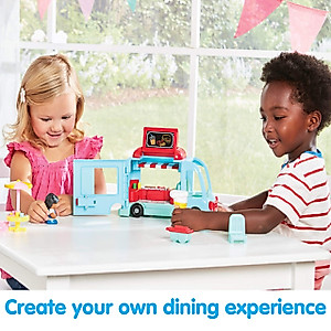 Kidoozie Cruisin Cuisine Playset, 7 Piece Lights and Sounds Food Truck, Imaginative Figure Play, for Children 18 Months and Up, Multi