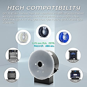 R QIDI TECHNOLOGY Filament Dryer Box, Filament Storage Box for 3D Printer Filament, Keeping Filaments Dry During 3D Printing, Compatible with 1.75mm PA12-CF, PLA, PETG, ABS, UltraPA, S-White, etc