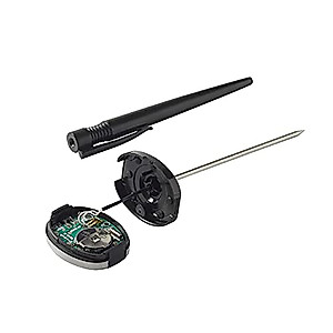 Taylor Pro Dot Matrix Display Oval Instant Read Digital Meat Food Grill BBQ Cooking Kitchen Thermometer, Won't Roll Off Counters, Stainless Steel