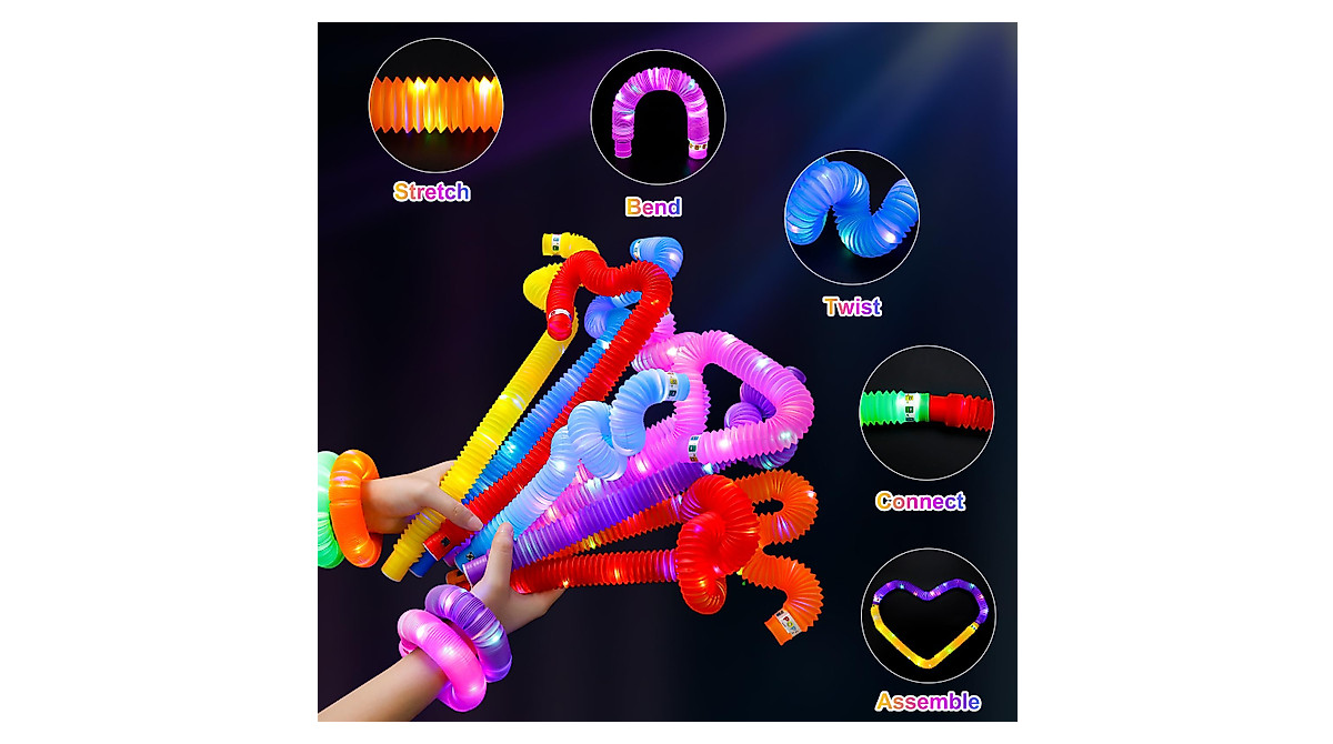 8 PCS LED Glow Pop Tubes for Kids & Parties