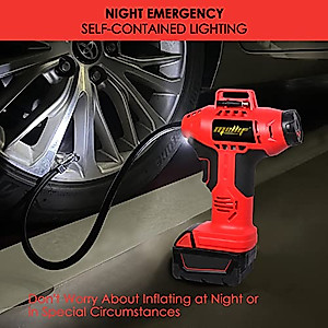 Tire Inflator Air Compressor, Compatible with Milwaukee 18v Max Battery Mellif 160 PSI Cordless Portable Electric Air Pump with Digital Pressure Gauge for Car, Bike, Sport Ball (TOOL BARE) (Red)