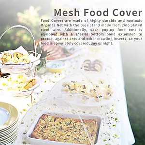 Homealexa Mesh Food Nets Fruit Cover 2 Pack, 40 Inch Large and Strong Collapsible Mesh Cake Covers Net, Mesh Food Covers Umbrella for Keeping Out Flies Bugs Mosquitos Food Cover Net