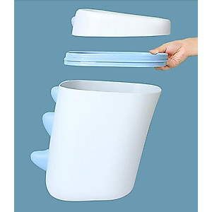 Happiness Decoration Plastic Trash Can with Pressing Ring Bedroom 12 Liter / 3.2 Gallon Garbage Can Children Room Garbage Can Cartoon Wastebasket Dustbin Organizer (Green)