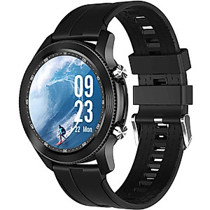 DULASP Men's Smart Watch Full Touch Bluetooth Call Fitness Watch Waterproof Sleep Monitoring Dual Mode Smartwatch Dial Real Time Information Music Sports Outdoor Bracelet (Black) Little Surprise
