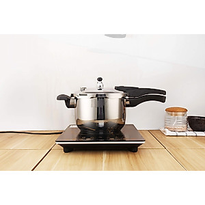 Super Quality Stainless Steel 304 Pressure Cooker, Six Over-pressure Safety Systems, Silver Color, One Extra Rubber Gasket, Gift Box, Mirror Polish, Three Layer Compound Bottom (13.4 QT (Dia 34 cm))