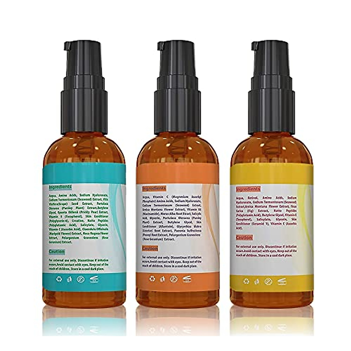 NUVA SKIN - 3 Pack Anti Aging Serum for Face - Vitamin C Serum for Face, Retinol Serum, Hyaluronic Acid Serum, Full Regimen Face Serum Set, Skin Care Face Serum for Women and Men, Facial Serum
