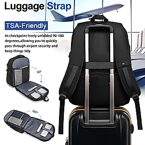 INSAVANT Laptop Backpack 17.3 Inch TSA Friendly Travel Backpacks Extra Large Durable College Travel Daypack Anti Theft with USB Charging Port Best Gift for Men Women(17.3 Inch, Black)