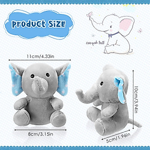 4 Pcs Operation Christmas Plush Elephant Stuffed Animals Toy Soft Cute Forest Elephant Animals for Baby Shower Boys Girls Elephant Themed Birthday Party Christian Charity Donation Supplies (4 Inch)