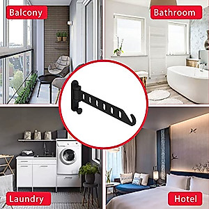 JOOM Laundry Drying Rack Wall Mounted Clothes Drying Rack Clothes Hanger Black