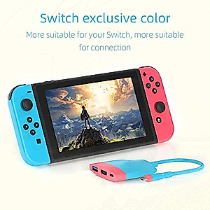 SHYPT Switch TV Dock for Portable Docking Station USB C to 4K HDMI-Compatible USB 3.0 PD (Color : Red and Blue)