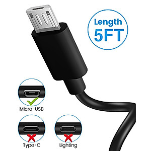 Xnarew 5FT Micro USB Charger Cable for Mini Fan, Compatible with BESKAR, SkyGenius, opolar, VersionTECH, Aluan, TriPole Fans, 2A Fast Charging, 1.5m