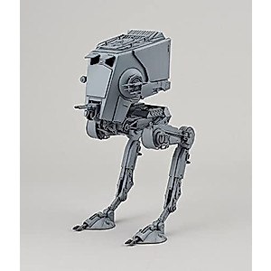 Revell (Bandai Original) 01202 Star Wars at-ST (All Terrain Scout Transport inc. Chewbacca) 1:48 Scale Unbuilt/Pre-Coloured/Clip-Together (Non-Glue) Articulated Plastic Model Kit with Display Base