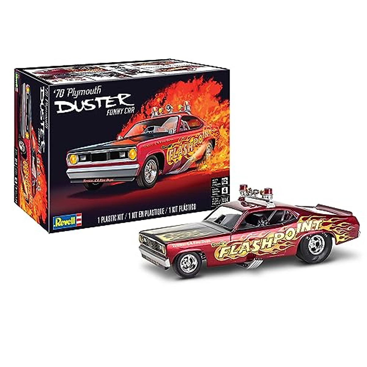 Revell 14528 '70 Plymouth Duster Funny Car 1:24 Scale 100-Piece Skill Level 4 Model Car Building Kit