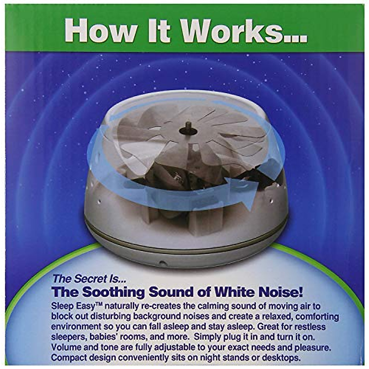 White Noise Sound Machine - Real Fan Sleep Aid, Noise Cancelling for Office Privacy, Home, Baby & Adults - Portable, Travel Friendly Sleep Machine