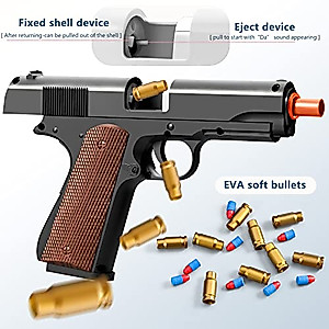 Kyliandi Soft Bullet Toy Gun Sniper Rifle with Scope Realistic Barrel Shell ejecting Foam Blaster Gun Dart Prop Backyard Outdoor Shooting Game for Boys Teens Adults Gifts Age 8-12 14 Years Old (Black)