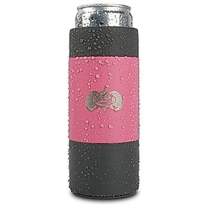 Toadfish Slim Non-Tipping Can Cooler for 12oz Cans - Suction Cup Cooler For Beer & Soda - Stainless Steel Double-Wall Vacuum Insulated Cooler - Sturdy Beverage Holder (Pink)