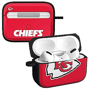GAME TIME Kansas City Chiefs Silicone HDX Case Cover Compatible with Apple AirPods Pro 1 & 2 (Classic Black)