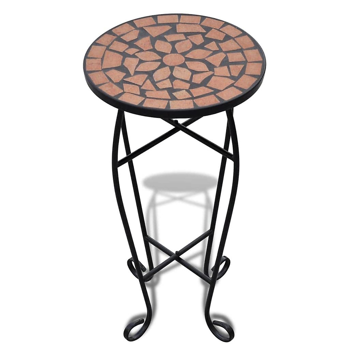 CHARMMA Mosaic Side Table Plant Table Terracotta