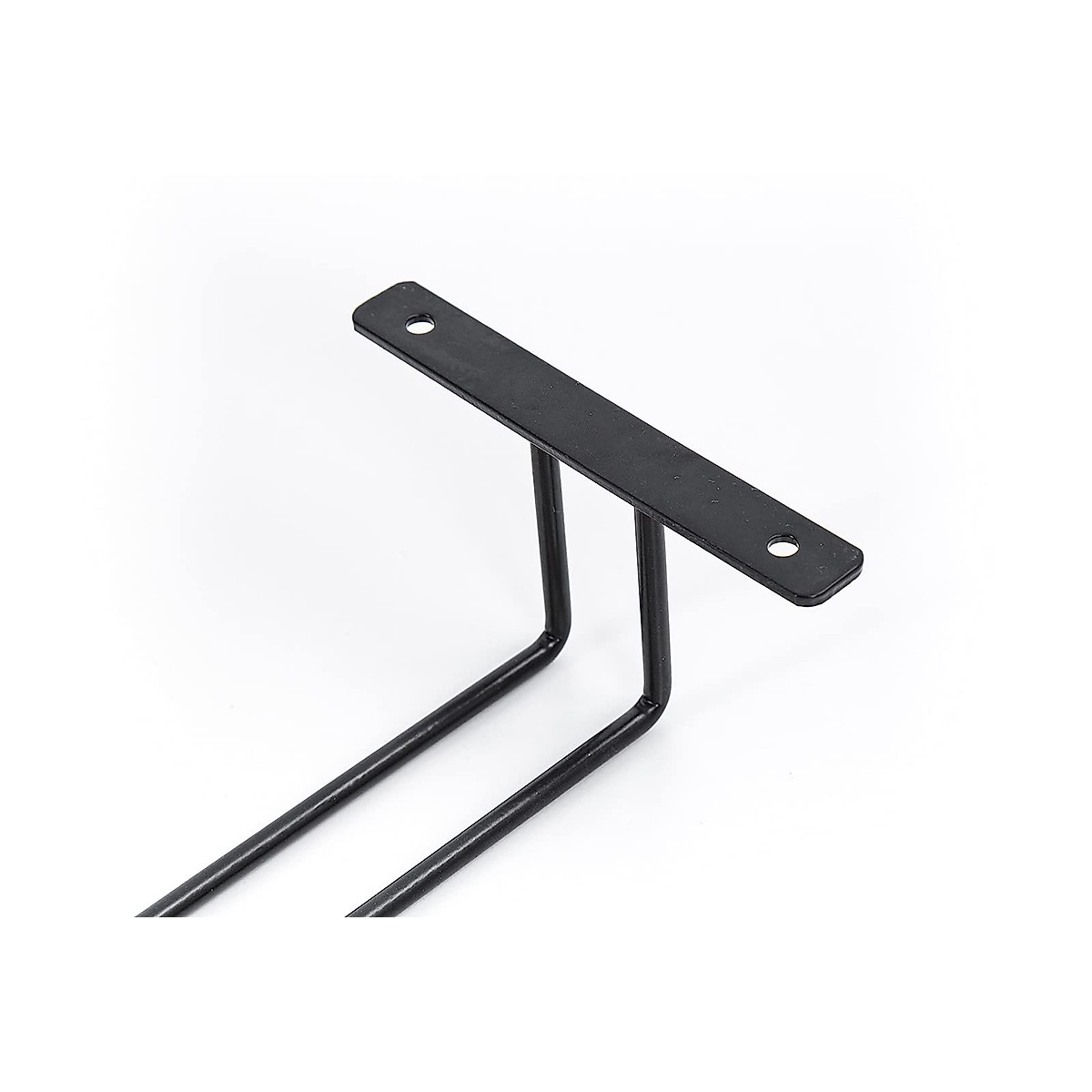 SODUKU Hanging Wine Glass Racks Under Cabinet, 11.8'' Black Stemware Racking Holder for Bar Kitchen Cupboard Shelves, Set of 2