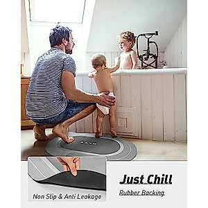 MontVoo-Bathroom Rug Mat-Bath Mat Rug for Bathroom Non Slip Absorbent No Stains Quick Dry Bathroom Floor Mat Washable-Thin Bathroom Rugs Fit Under Door-Rubber Bathmat Shower Rug-17"x27" Gray