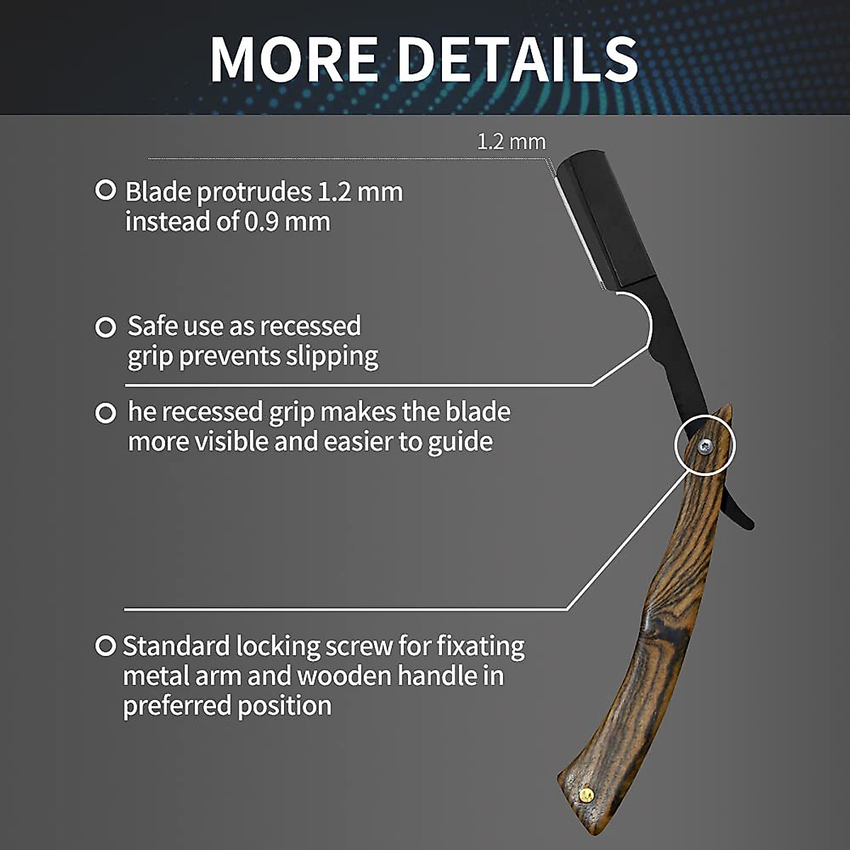 Haiwig Straight Edge Razor with 20 Single Blades Stainless Stell Men's Manual Shaver,Wooden Handle Barber Razor Cut Throat Shavette Shaving Kit 22 Piece Set