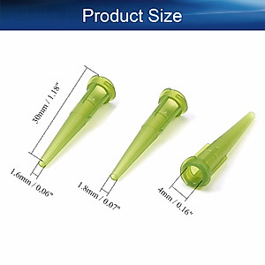 Auniwaig 250PCS 14Ga Plastic Tapered Pinhead Glue Liquid Dispenser Needles Luer Syringe Needle Tip Dispensing Fill Needle for Oil or Adhesive Applicator Green
