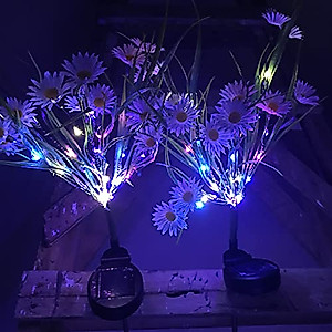 AMZSTAR Solar Garden Stake Lights,28 LED Daisy Flower Decorative Lights Outdoor Waterproof Solar Powered Landscape Lights for Yard/Patio/Walkway/Pathway/Path Light (White)