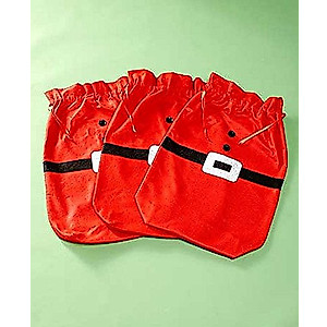 Set of 3 Large Fabric Santa Sacks