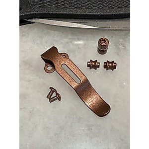 Copper Steel Pocket Clip + Thumb Stud & Standoff For Benchmade Bugout 535 Knife