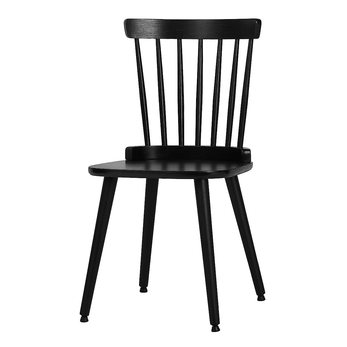 RêveLife Windsor Dining Chair Set of 6 Farmhouse Solid Wood Spindle Back Side Chair Mid-Century Modern Black Armless Kitchen Chair for Dining Living Room Farmhouse Restaurant