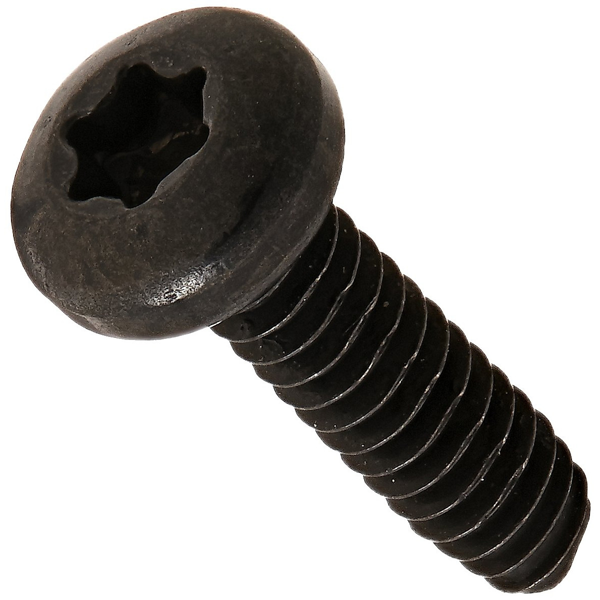 Small Parts 0608RTPB Steel Thread Rolling Screw for Metal, Black Oxide Finish, Pan Head, Star Drive, #6-32 Thread Size, 1/2" Length (Pack of 100)