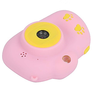 Kids Digital Camera, Cartoon Digital Camera, Mini Toy Camera for Girls Boys Birthday Gifts, with 2.0 Inch IPS Screen, Antilost Rope, Support Multilanguage, Pink (Pink)