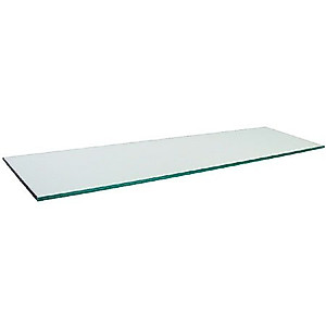TechnologyLK 8" x 24" Rectangle 3/8" Tempered Clear Glass Shelf