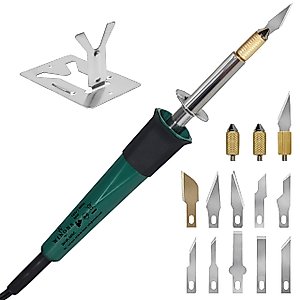 WINONS Hot Knife Cutting Tool, WHK0005 Hot Knife Plastic Cutter Tool also Effective as a Foam Board Cutter and Stencil Cutter (Kit of 19)