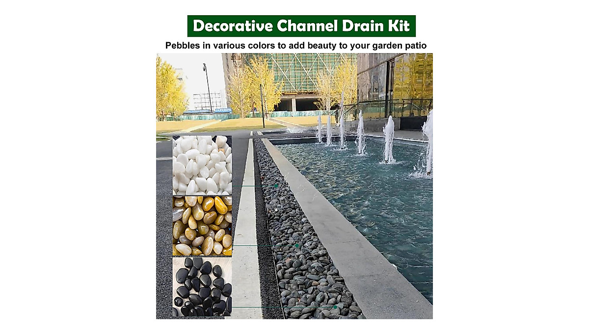 Blazea Garden Trench Drain System, Functional & Decorative Channel ...