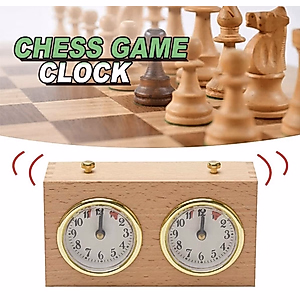 Professional Chess Timer, Professional Competition Mechanical Analog Chess Clock, I-GO Count Up Count Down Timer, No Battery Needed