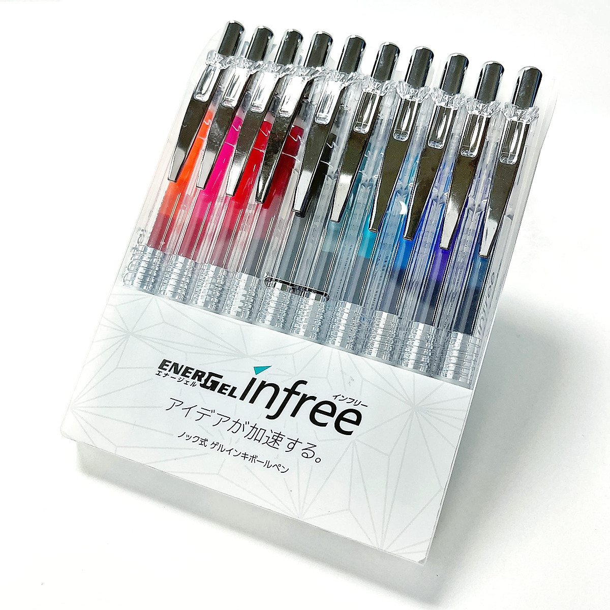 Pentel BL77TL-10 EnerGel Ink Ballpoint Pen, 0.03 inches (0.7 mm), 10 Colors