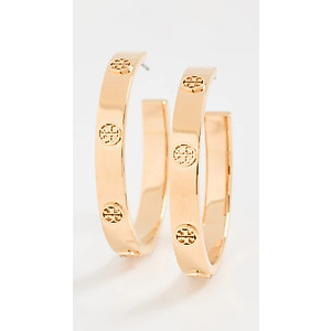 Tory Burch Women's Miller Stud Hoop Earrings, Tory Gold, One Size