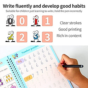 G.Sumiker Large Magic Practice Copybook for Kids,Reusable Handwriting Practice Book for Kids,Grooved Copybook Preschool Perfect for Calligraphy and Early Learning | Ages 3-8"