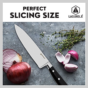 LAGUIOLE 8-Inch Professional Chef Knife - Stainless Steel Kitchen Knife with Ergonomic Handle - Effortlessly Sharp & Easy to Sharpen - Best for Cutting, Chopping & Slicing Meats, Vegetables & Fruits