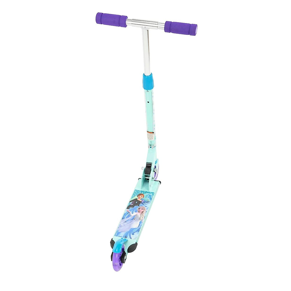 Huffy Disney Frozen Light-up LED Inline Kick Scooter for Girls-Purple