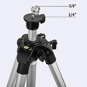 Firecore 6180D Professional Aluminum Alloy Laser Tripod with Adjustable Legs, 1/4"-20 Male Thread and Extra 5/8"-11 Tripod Adapter